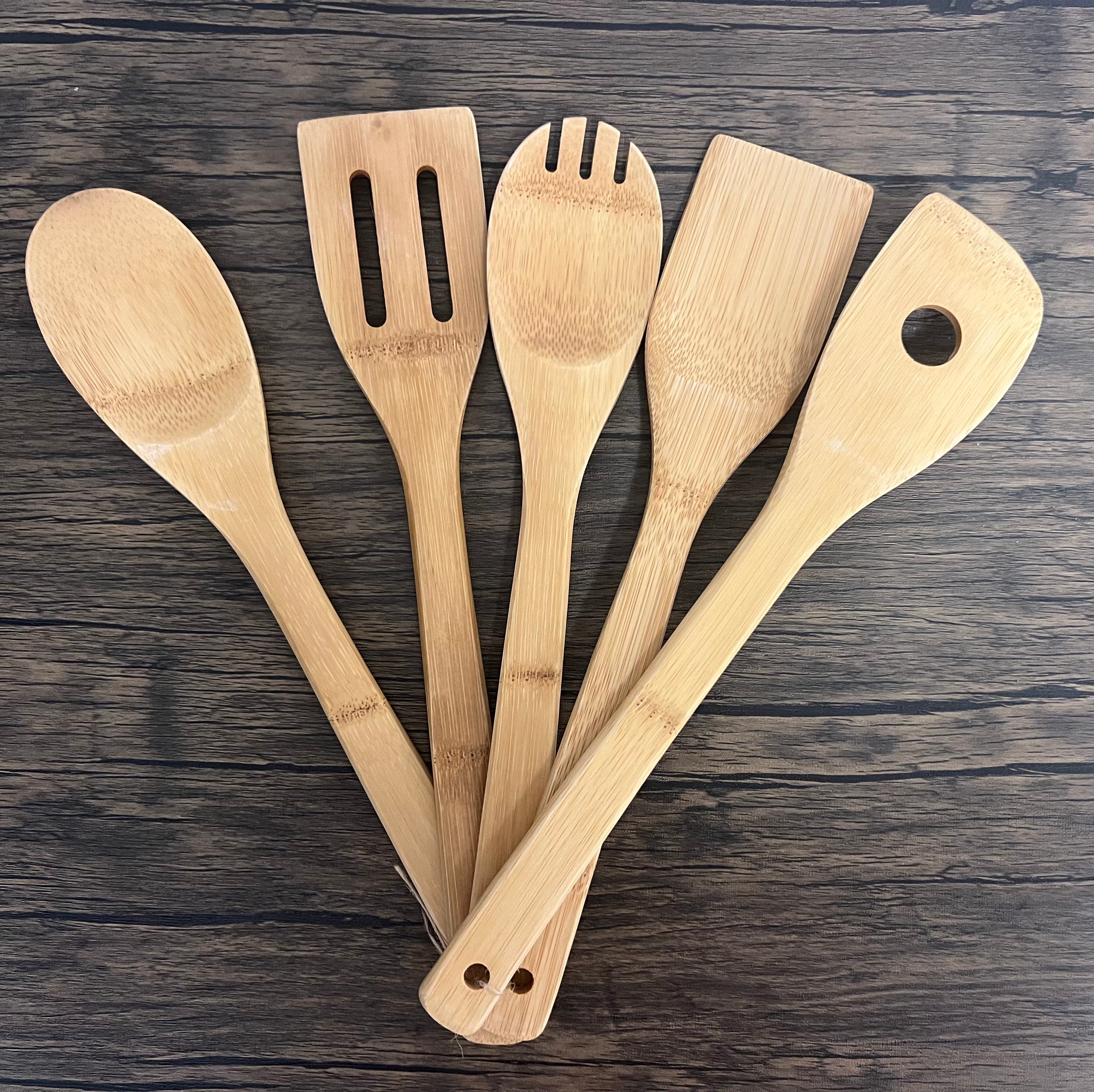 Bamboo Serving Utensil Set (5) – Crazy Laser Dad Blanks
