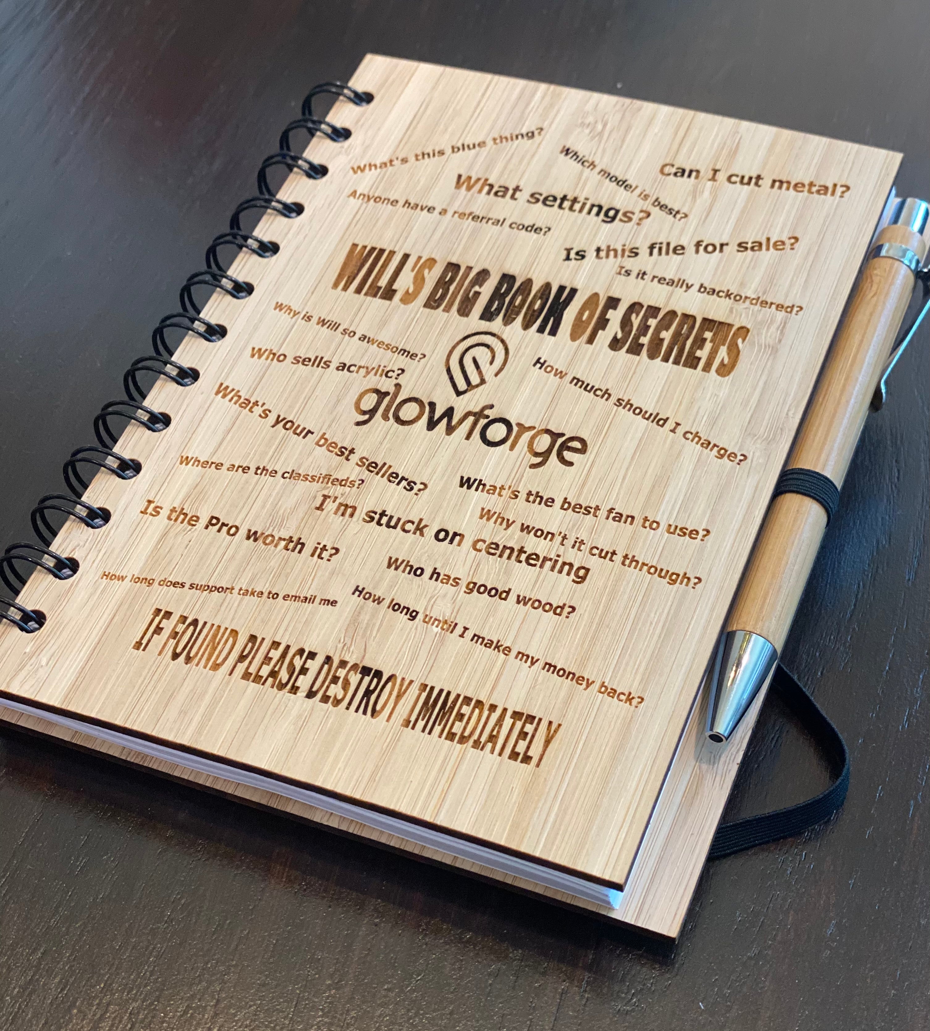 Bamboo Notebook w/pen (lined or unlined pages) – Crazy Laser Dad Blanks